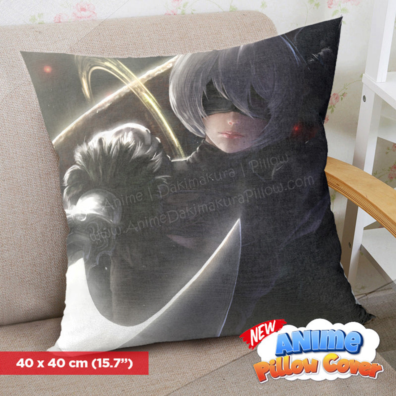 Adp Nier Automata 40x40cm Square Anime Dakimakura Throw Pillow Cover