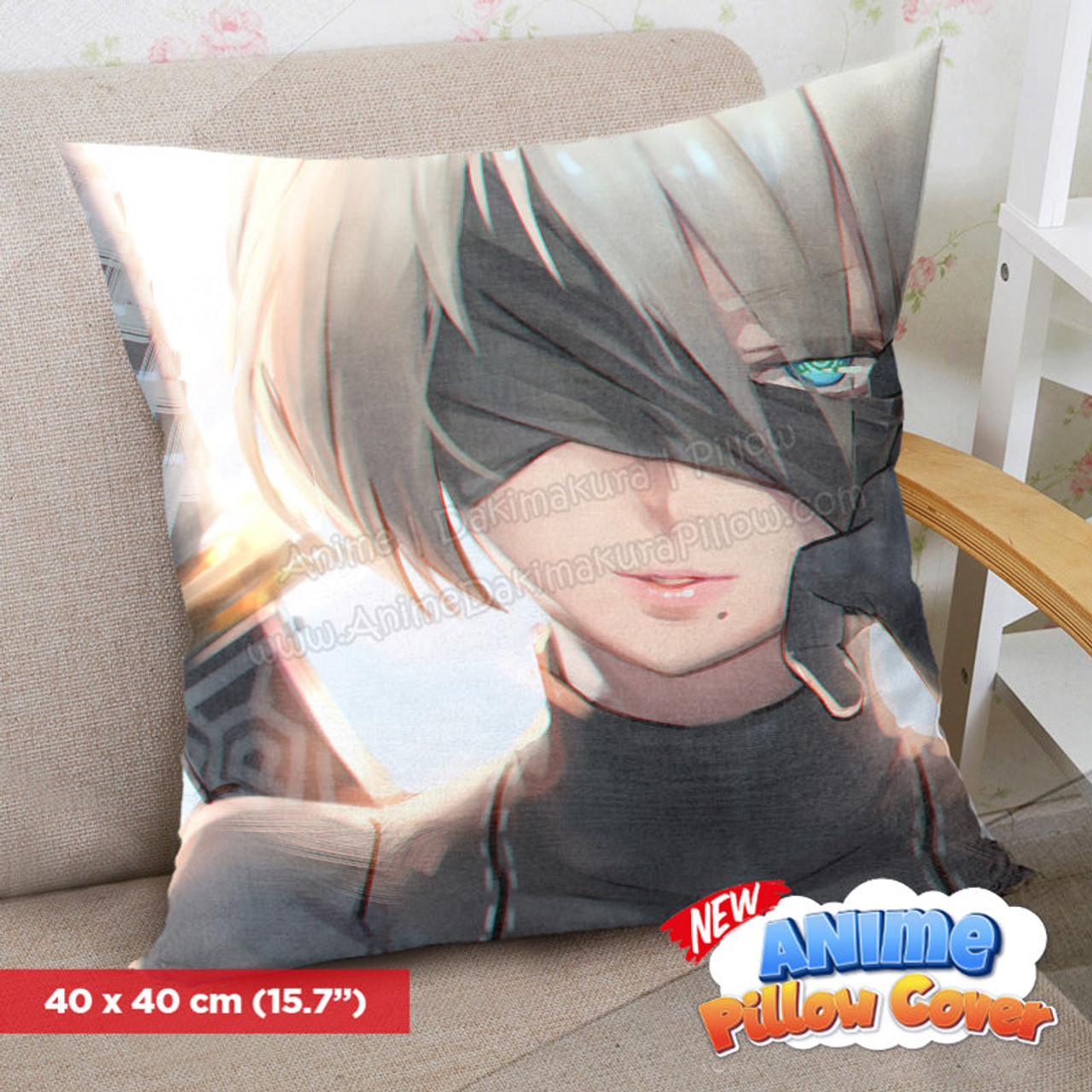 Adp Nier Automata 40x40cm Square Anime Dakimakura Throw Pillow Cover