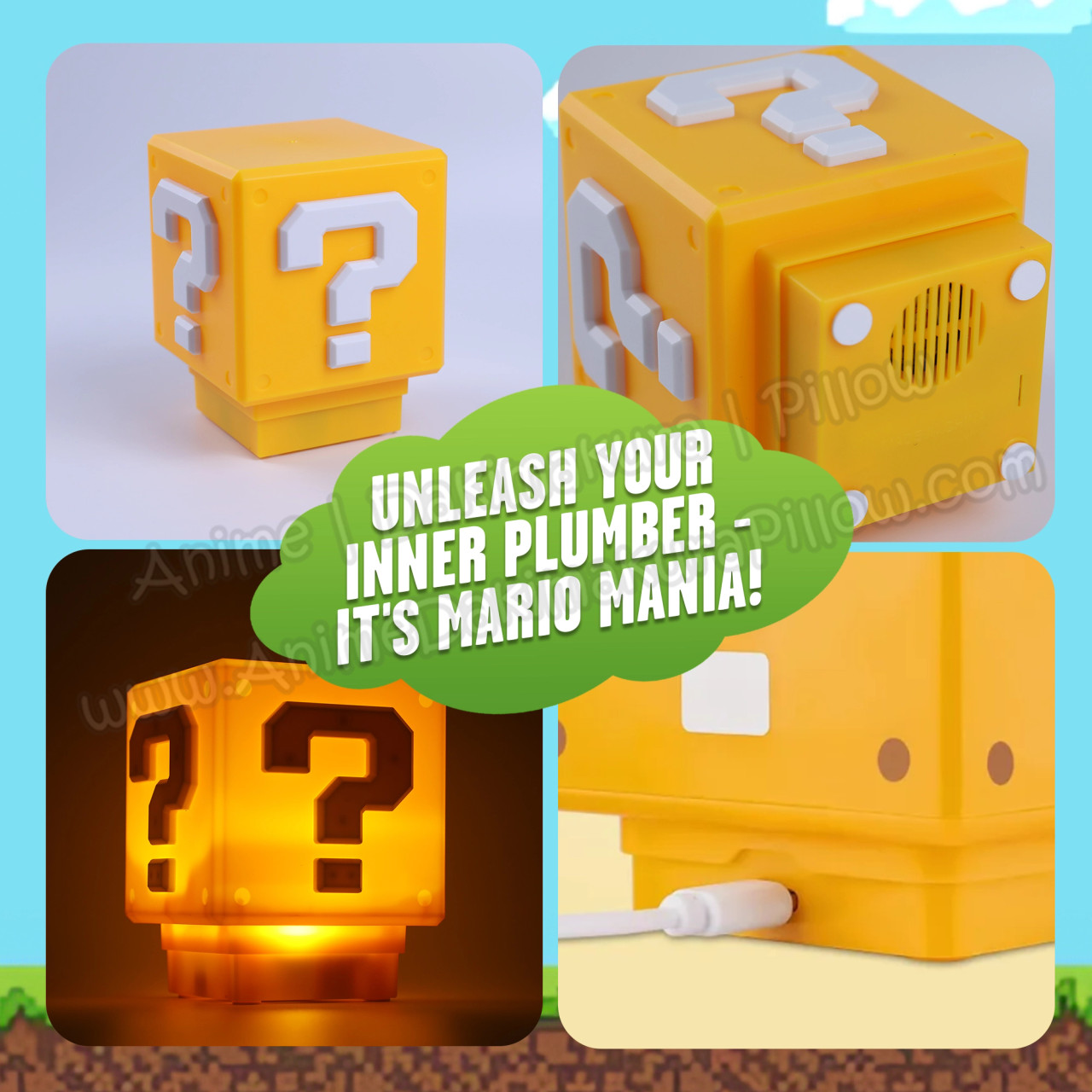 ADP Super Mario Bros. Inspired Light Lamp with Sounds, Enchanting Gifts ...