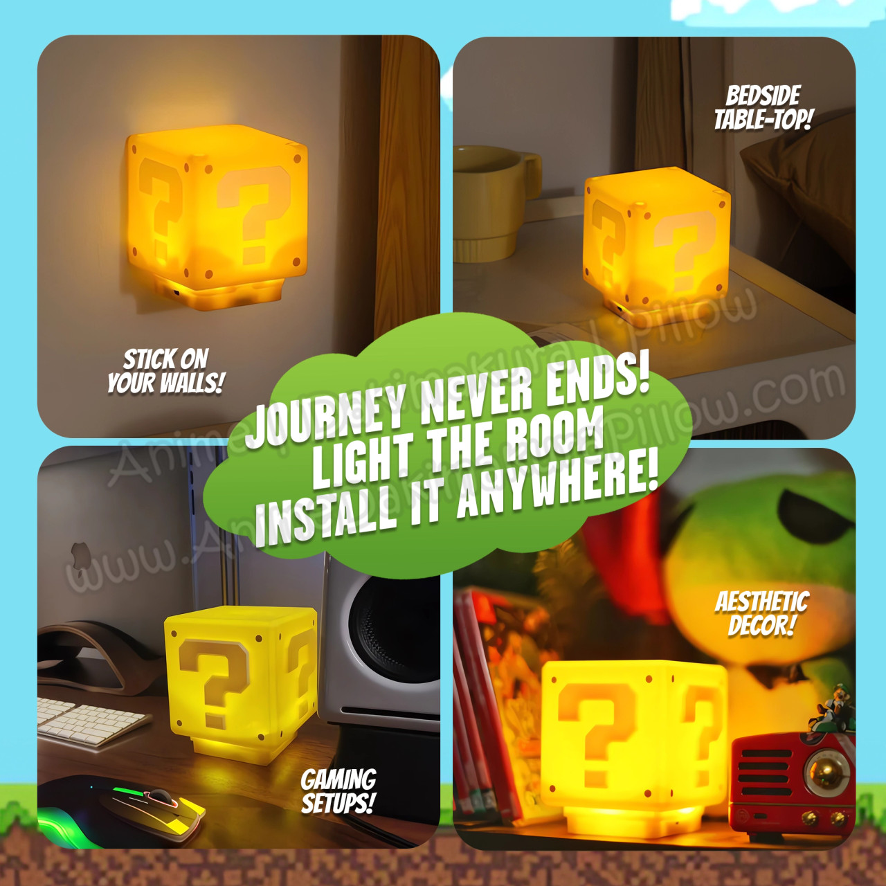 ADP Super Mario Bros. Inspired Light Lamp with Sounds, Enchanting Gifts ...