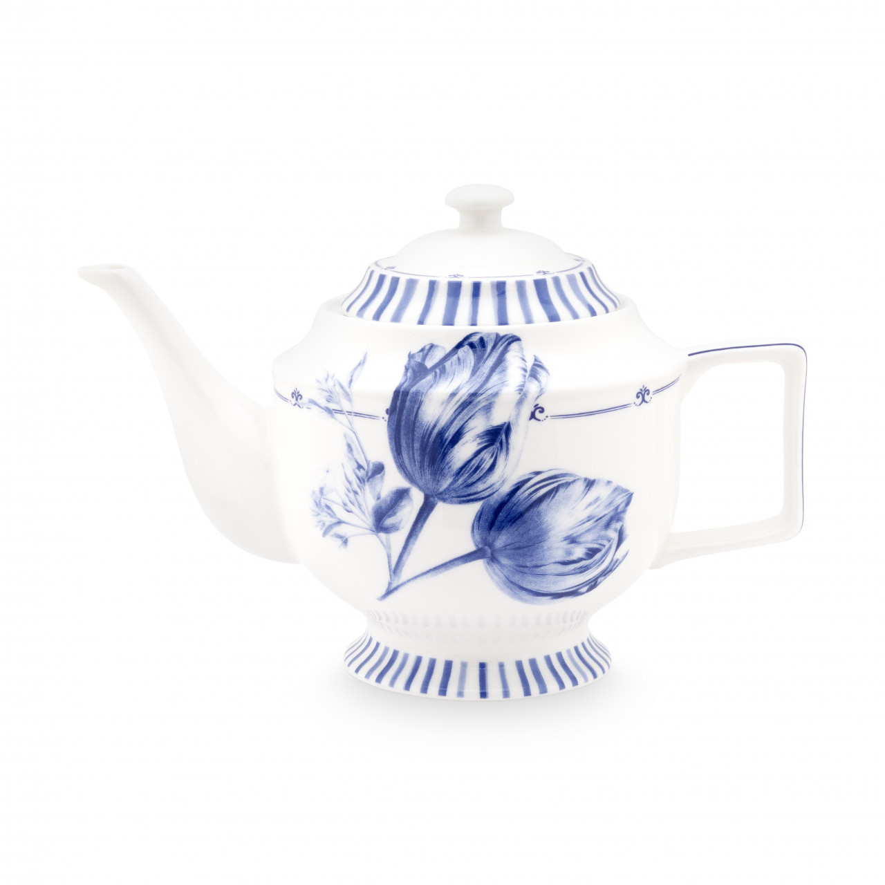 Theemok Tulp - Strepen - Porselein - 350 ml - Heinen Delfts Blauw