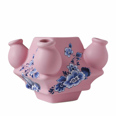 Stapelgekte Pink with flowers middle | Delft blue | Heinen Delfts Blauw