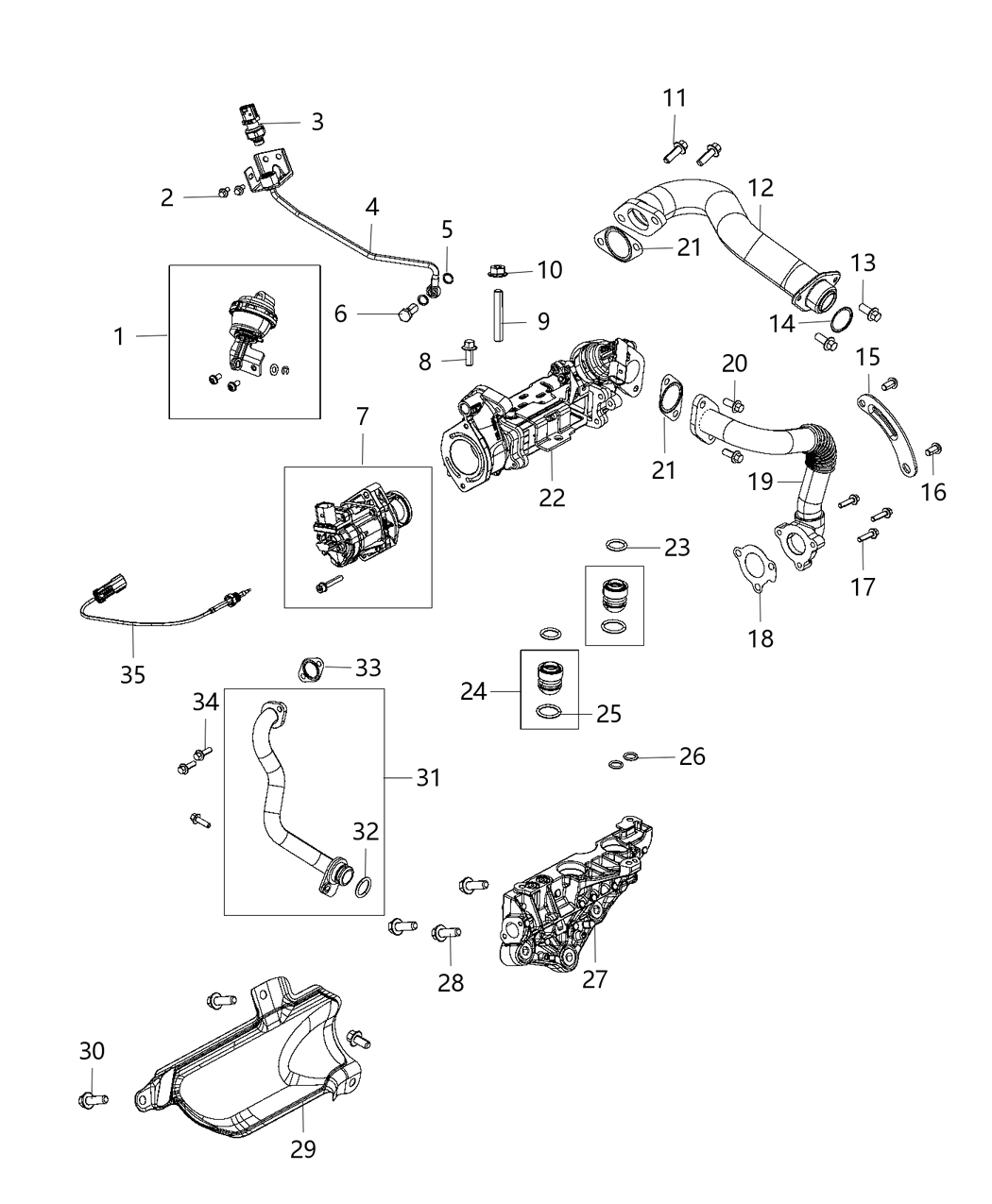 OEM Mopar Rear Lower EGR Tube Gasket | 3.0L Eco-Diesel