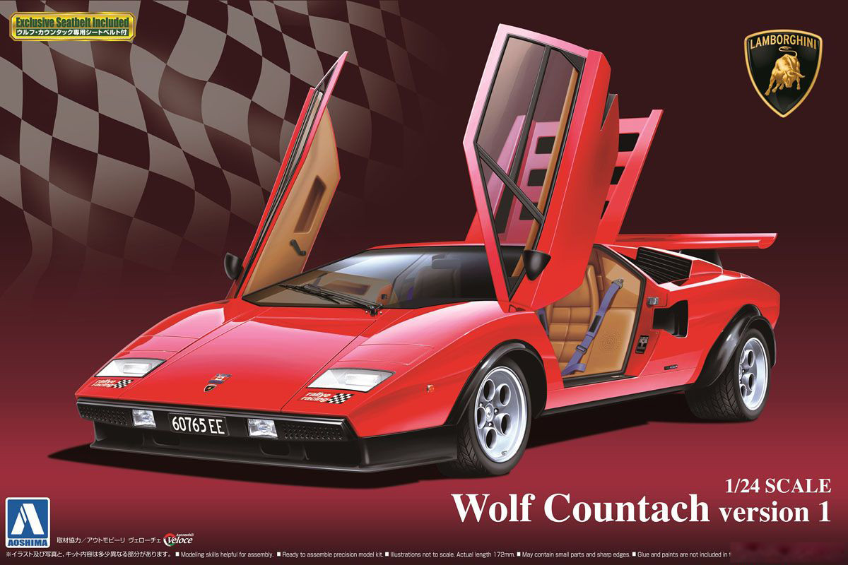 AOSHIMA 49600 LAMBORGHINI COUNTACH WOLF COUNTACH VERSION 1 1/24 SCALE KIT