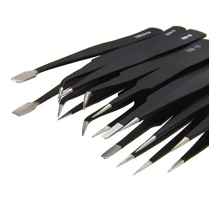 IckySticky 9 Piece Precision Tweezer Set W/Bag