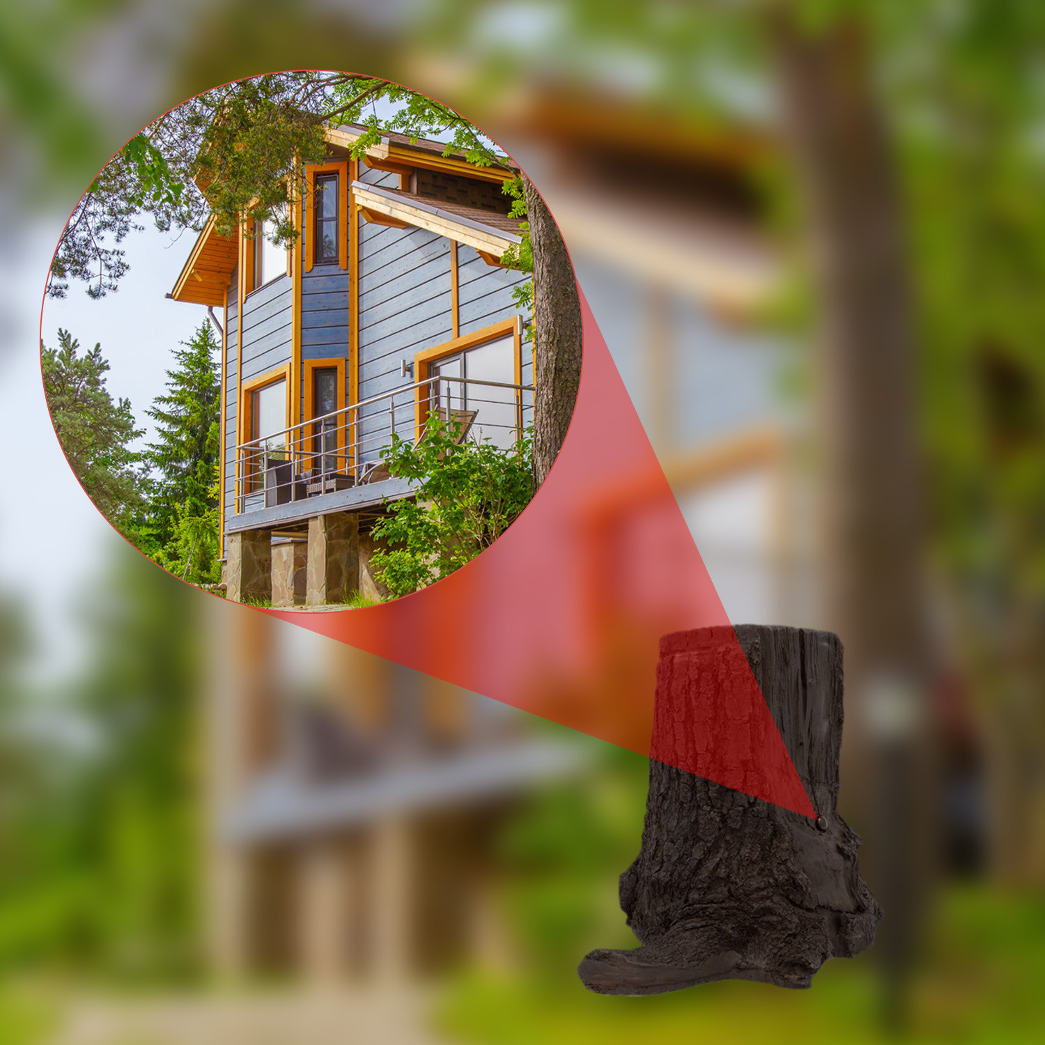 4K Tree Stump Hidden Camera - 4K Outdoor Security Camera