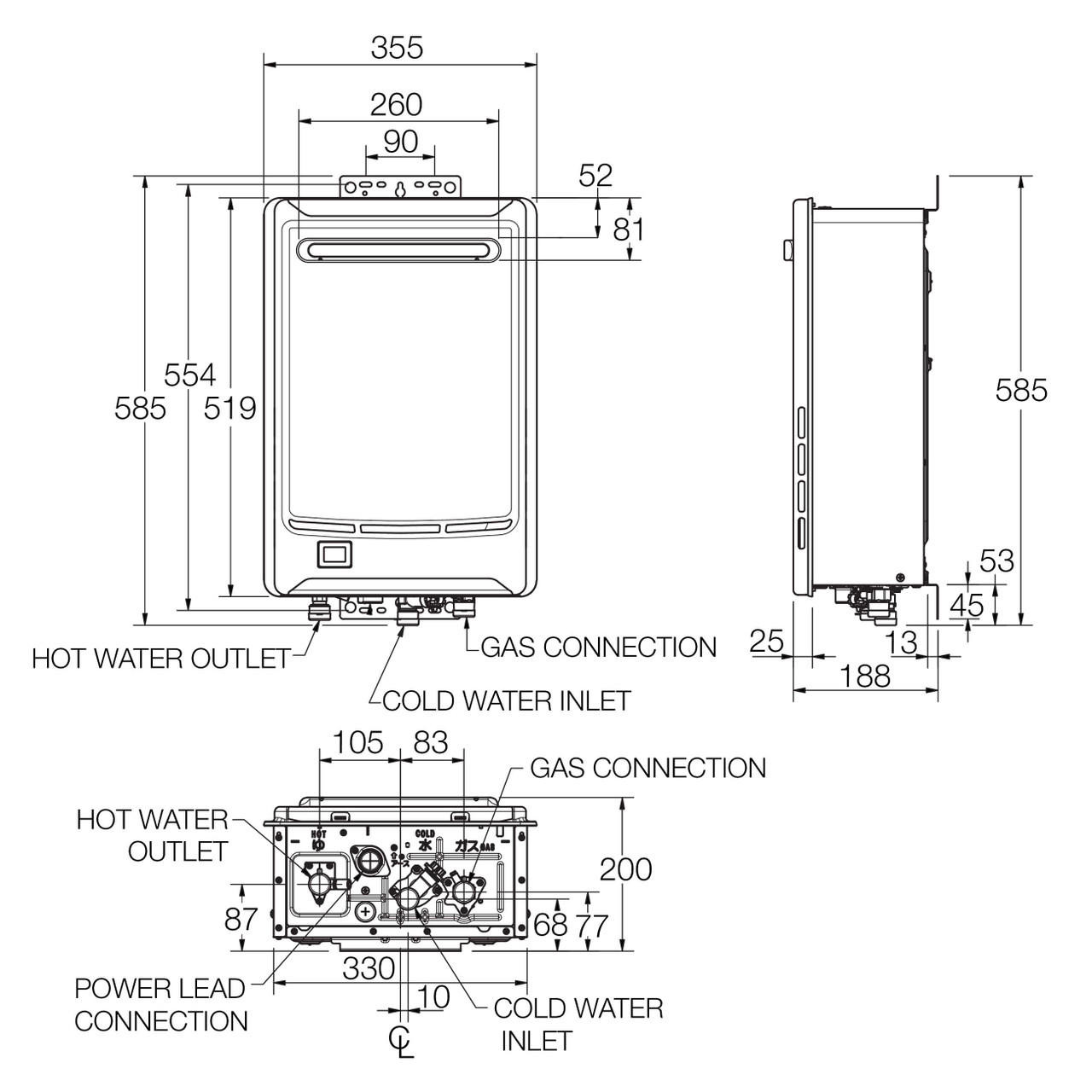 Rheem 26L Gas Continuous Flow Water Heater - Hardware & General