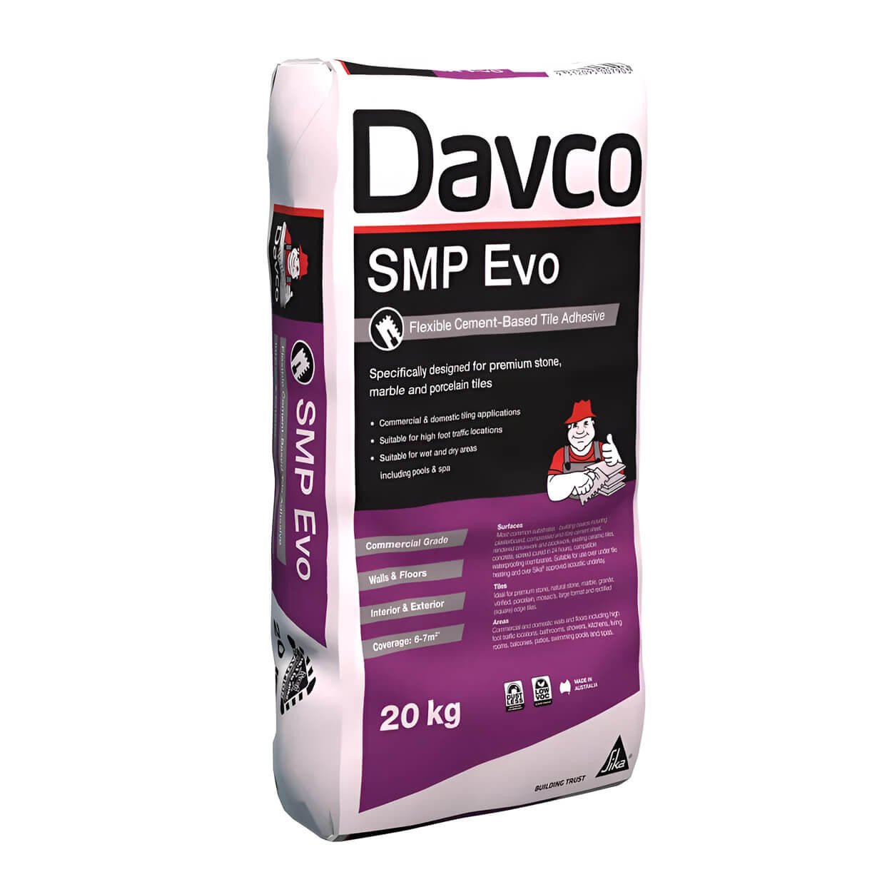 Sika Davco SMP EVO Flexible Cement-based Tile Adhesive 20kg