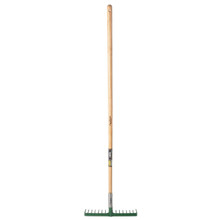 Cyclone 16T Nail Rake - Heavy-Duty Garden Cultivator with Timber Handle