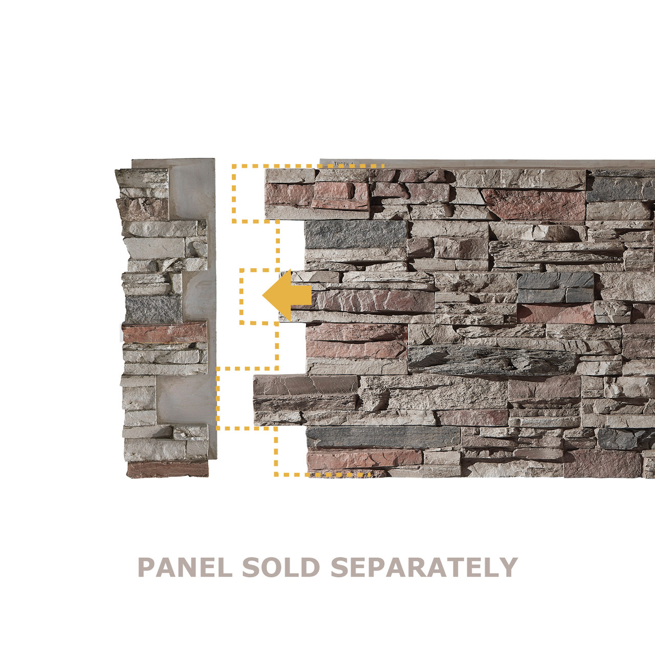 Sedona Dry Stack Stone Left End Cap | AZ Faux Beams