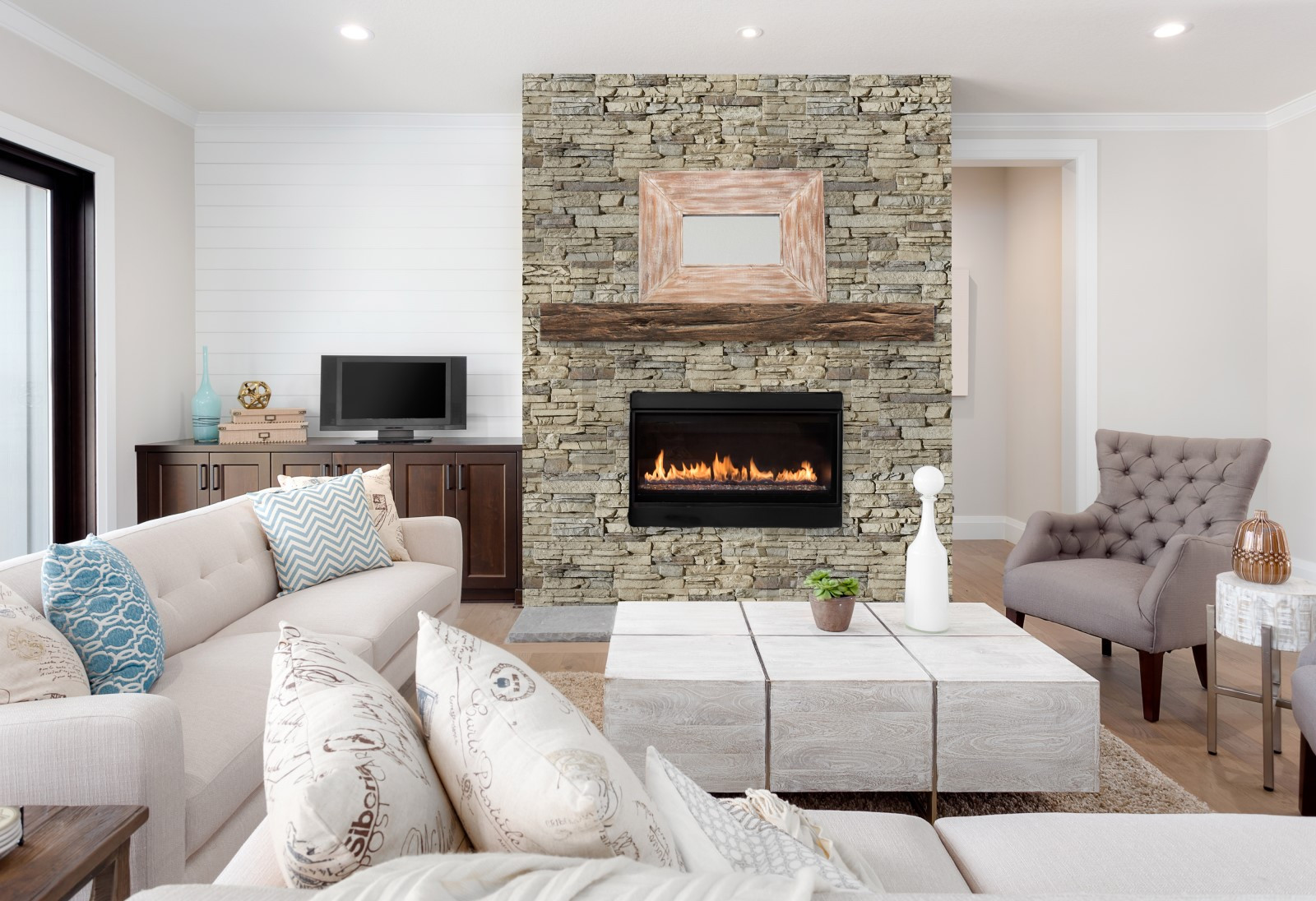 How to Install Faux Stone Panels on a Fireplace - AZ Faux