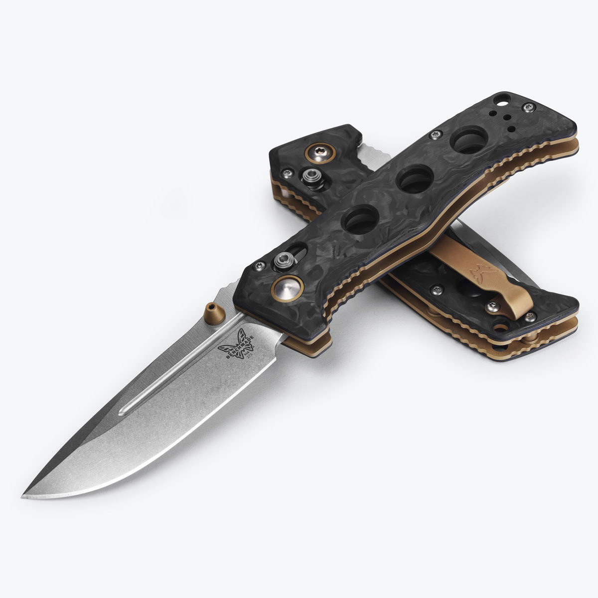 MINI ADAMAS® | MARBLED CARBON FIBER | DROP-POINT