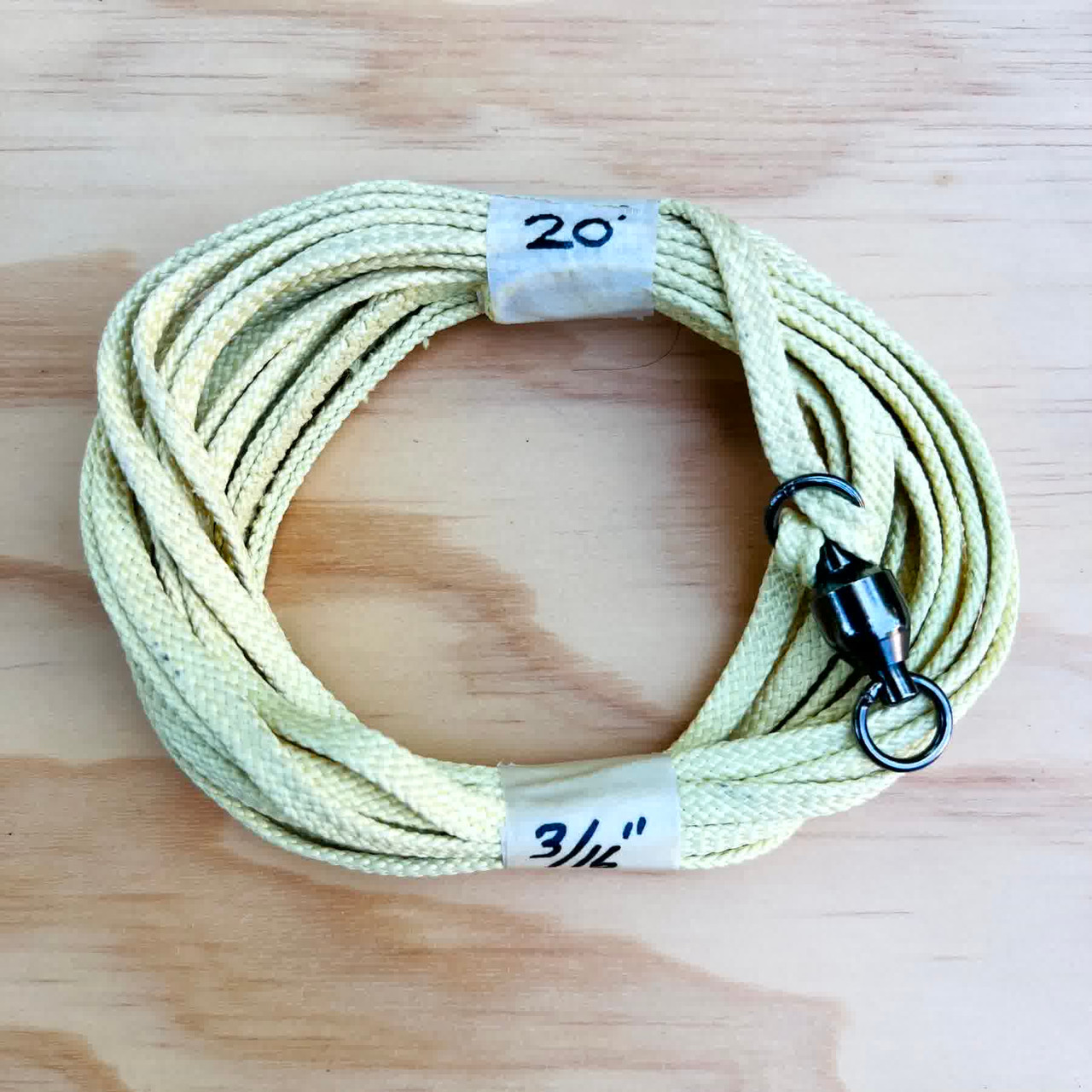 3/16" x 20ft Tubular Kevlar Harness with 3 sewn loops - Madcow Rocketry