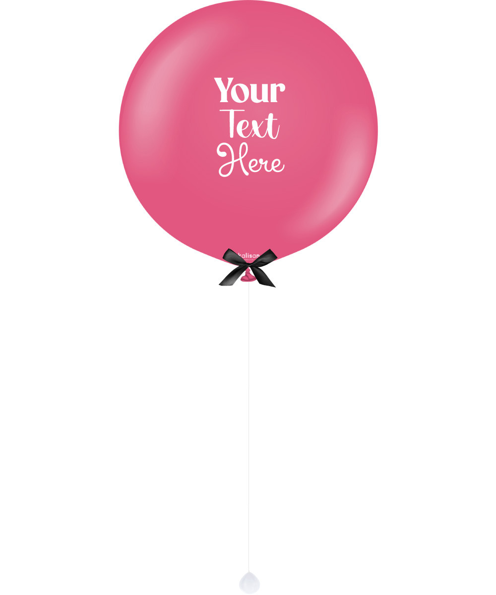 36" Personalised Jumbo Round Latex Balloon - Fuchsia | Party Balloons ...