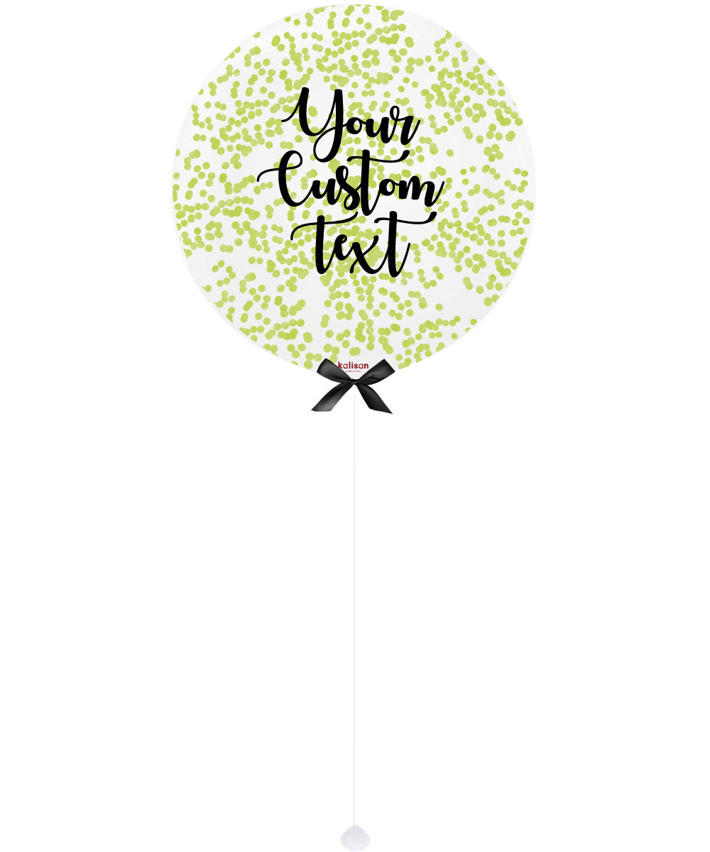 36'' Personalised Jumbo Perfectly Round Balloon - Round Confetti (1cm ...