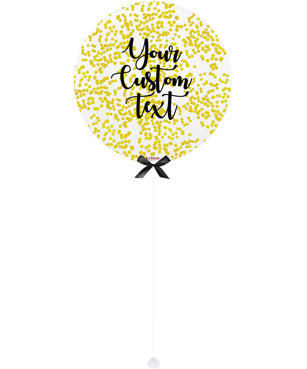36'' Personalised Jumbo Perfectly Round Balloon - Round Confetti (1cm ...