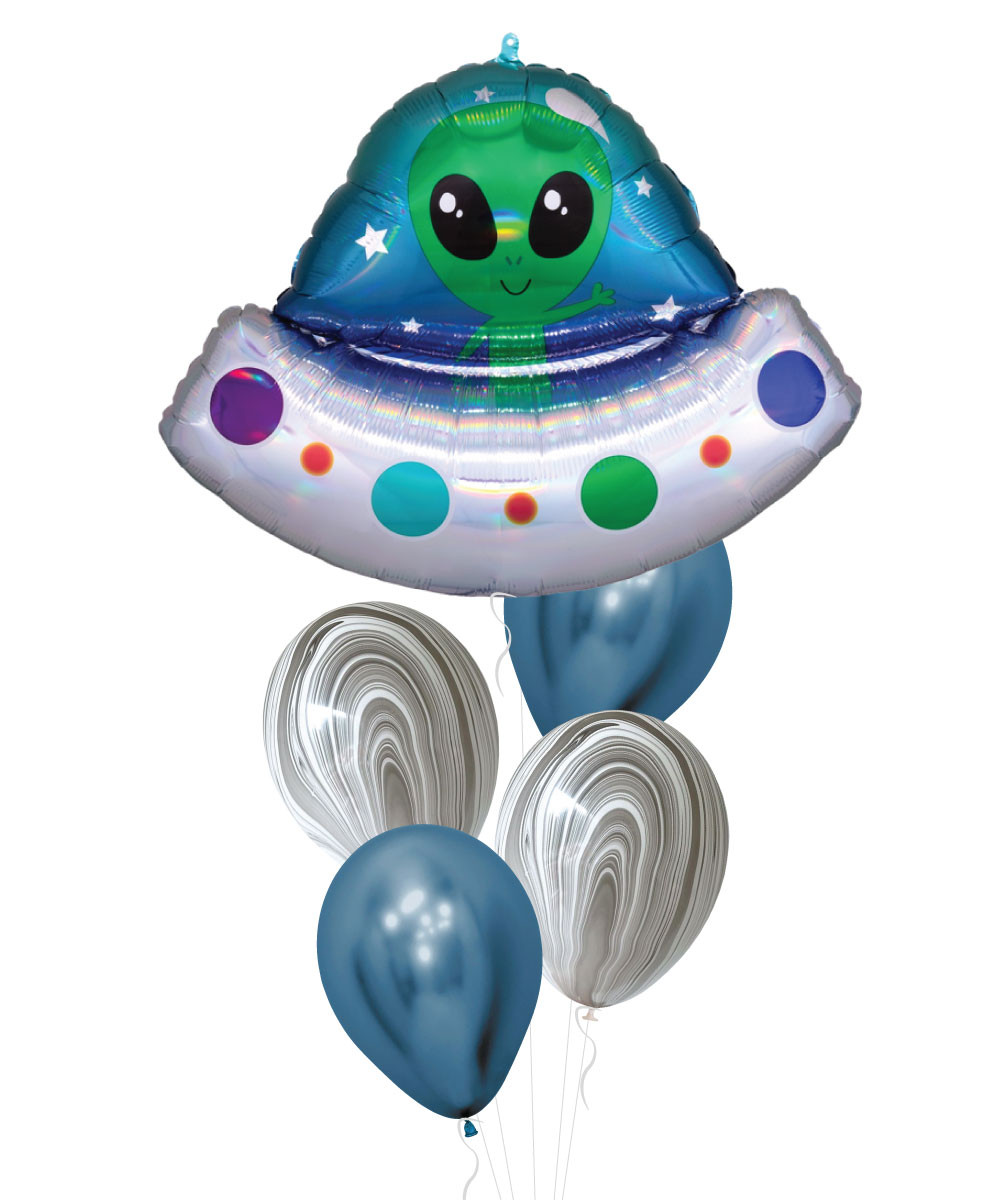 [Astronaut/Space] Iridescent Alien Space Ship Reflex Blue Balloons ...