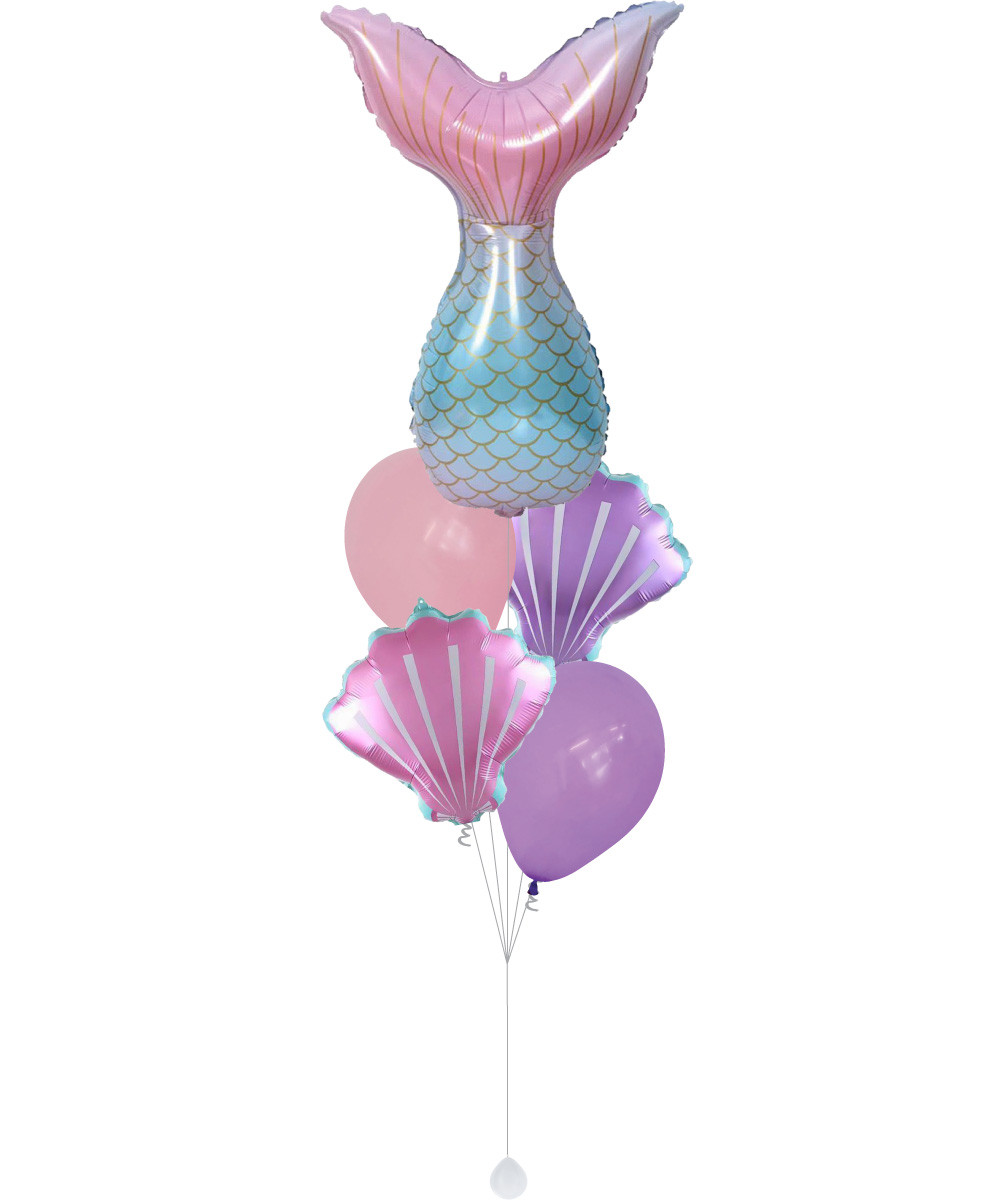 [Mermaid] Mermaid Tail and Sea Shell Balloons Bouquet