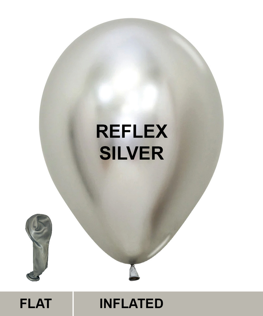 5" Mini Reflex Round Latex Balloon - Silver - Give Fun