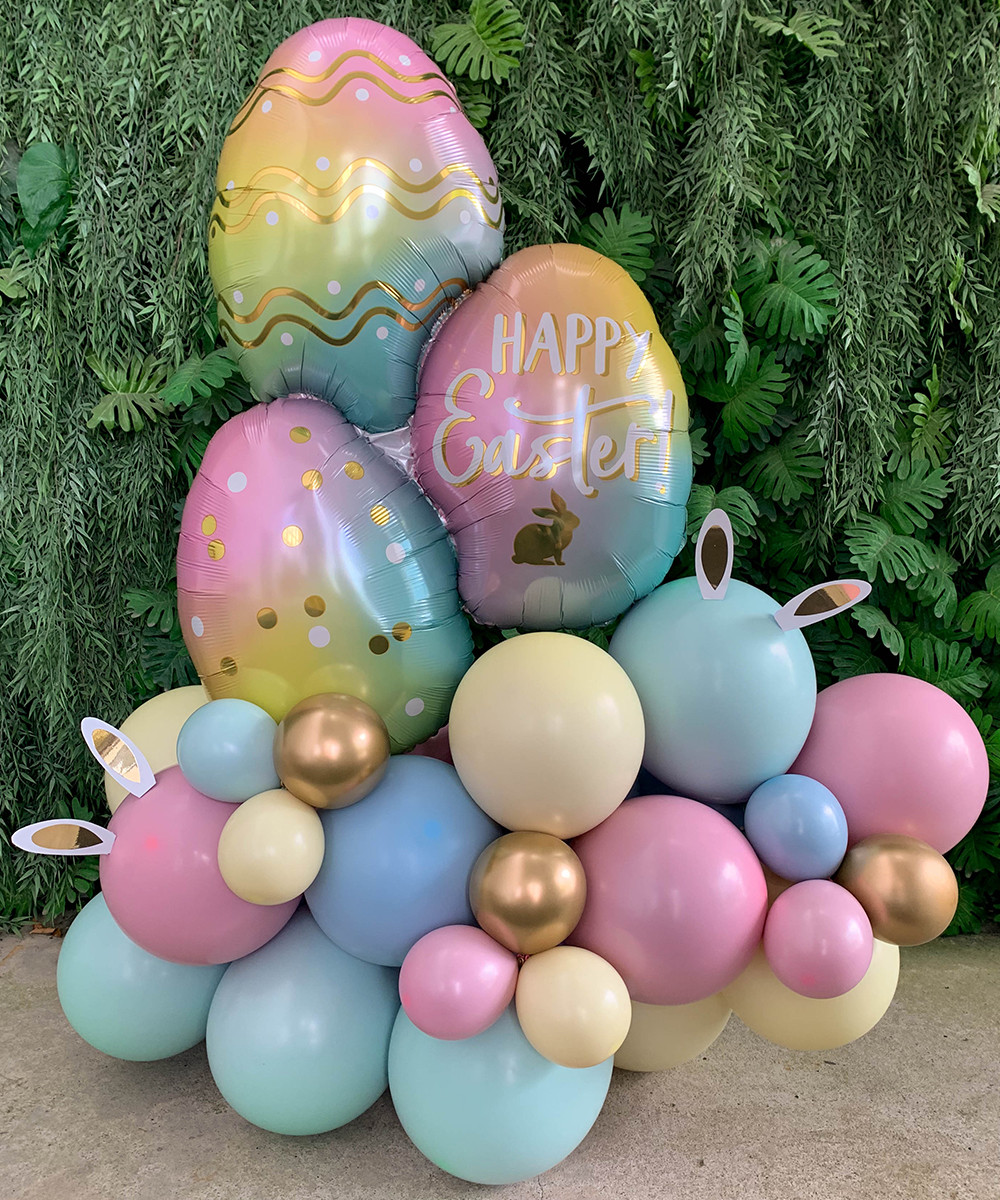 [The Great Eggscape] Blessed Easter Balloon Centerpiece - Whimsical Bunnies
