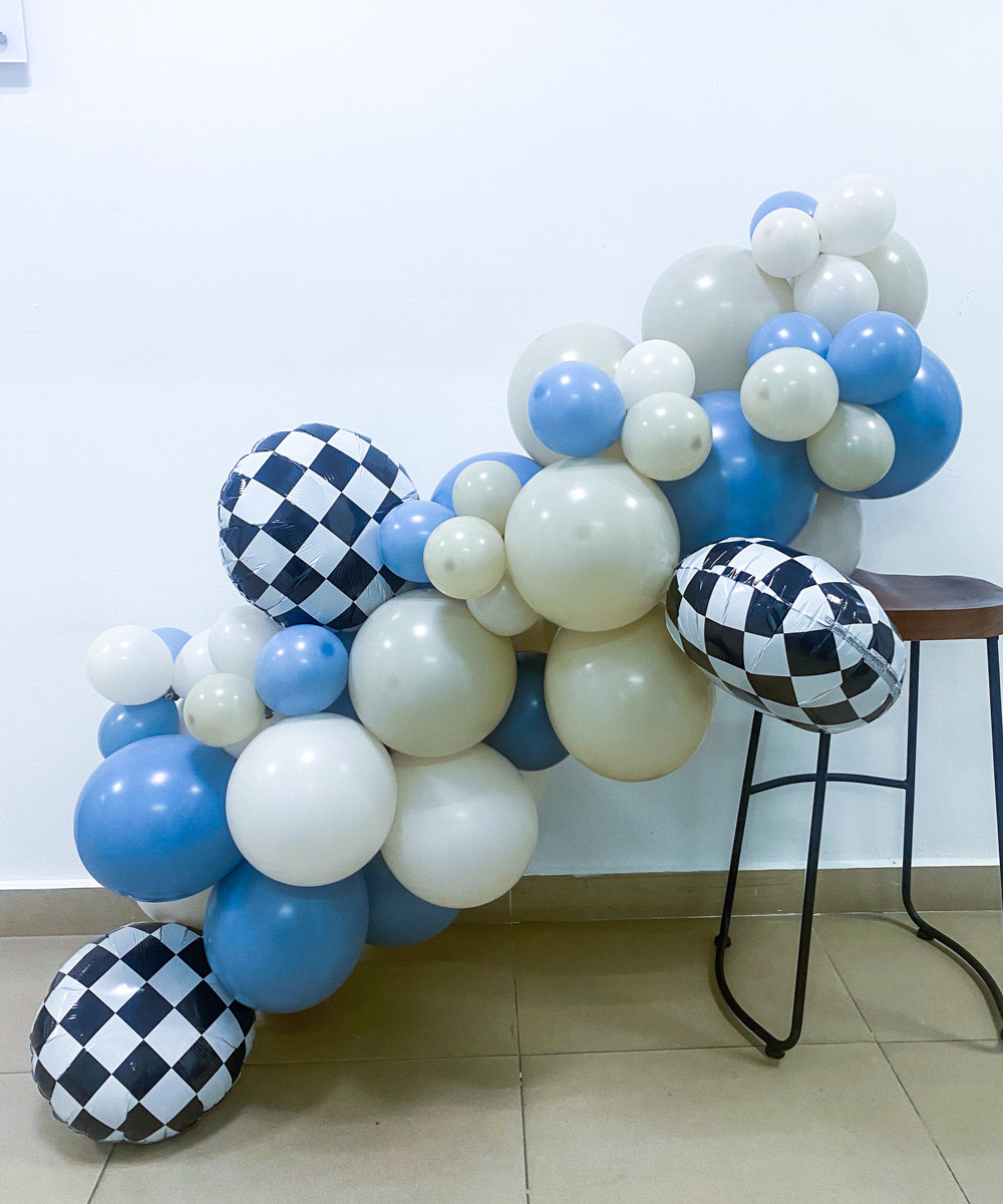 [Create Your Own] Organic Balloons Garland - Checkerboard Vroom Vroom ...