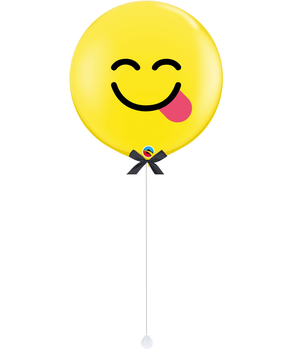 [Emoji] 36" Jumbo Perfectly Round Emoji Balloon - Smile with Tongue