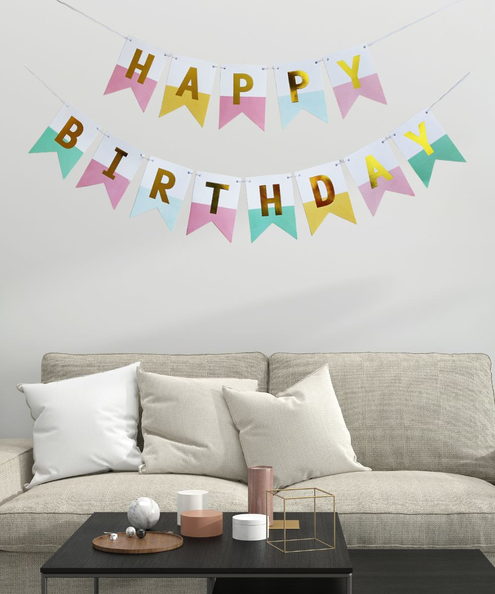 Classic Happy Birthday Bunting (2.5meter) - Jump For Joy - Give Fun