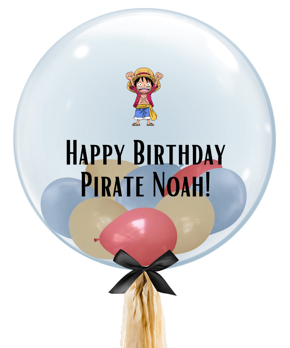 24" Personalised Crystal Clear Bubble Balloon - Mini Balloons Filled ...