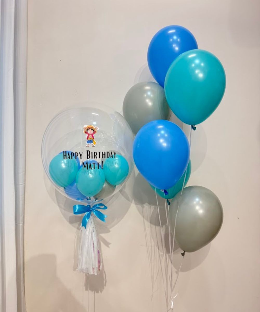 24" Personalised Crystal Clear Bubble Balloon - Mini Balloons Filled ...