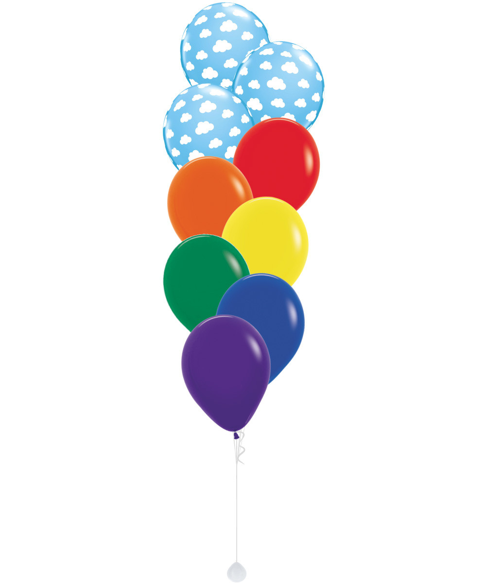 (Helium Balloons Cluster) Cloud Print Rainbow Gradient Balloons Cluster ...