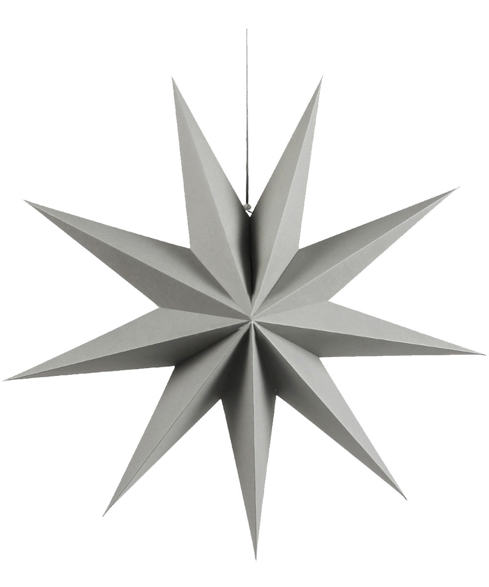 Octagonal Star Paper Ornament (30cm) - Grey - Give Fun