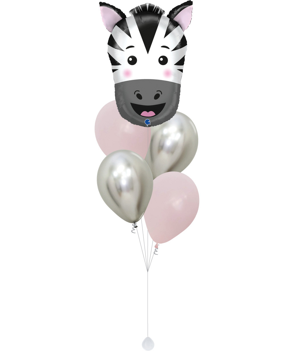 [Animal] Safari Animal Zebra Head Reflex Balloons Bouquet - Give Fun