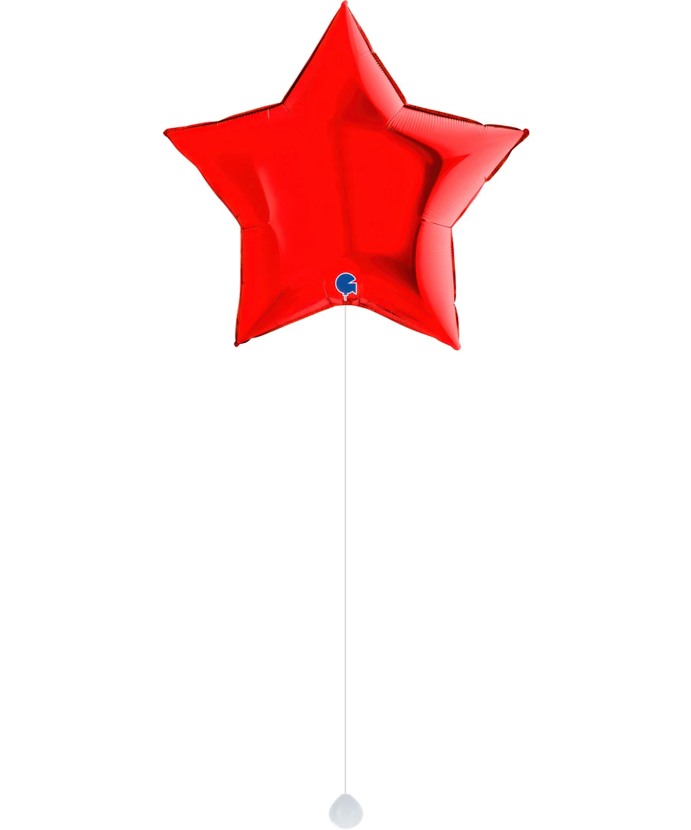 36" Giant Star Foil Balloon - Metallic Shiny Red