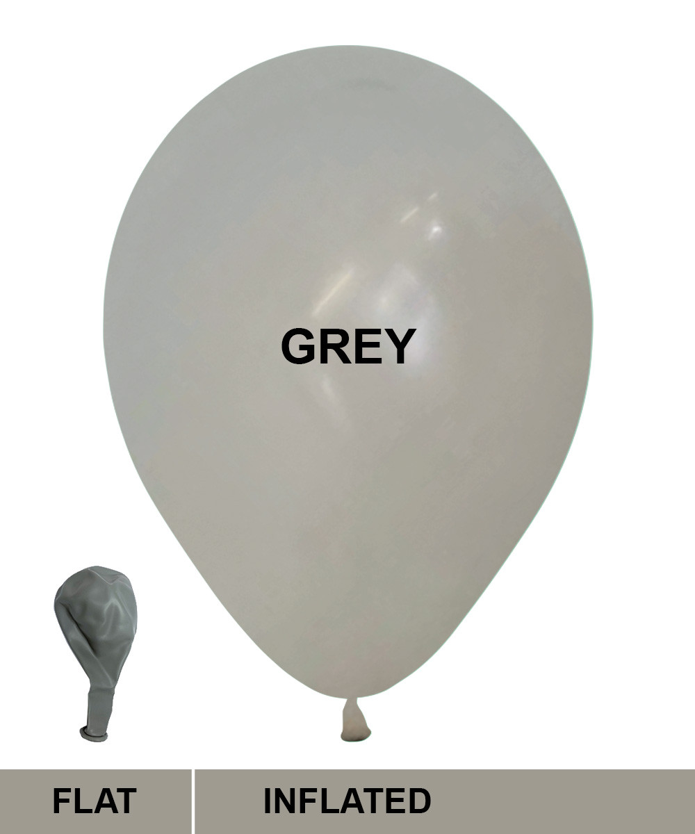 (S138) 12" Standard Fashion Color Round Latex Balloon - Grey - Give Fun
