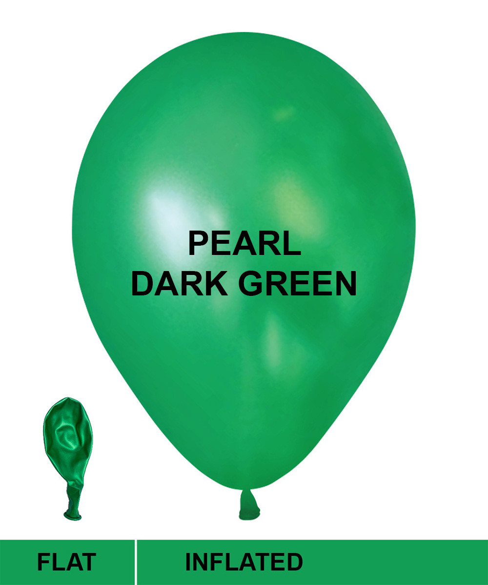 12" Standard Metallic Color Round Latex Balloon - Pearl Dark Green ...