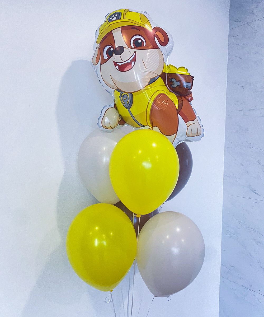 [Paw Patrol] Paw Patrol Rubble Latex Balloons Bouquet - Give Fun