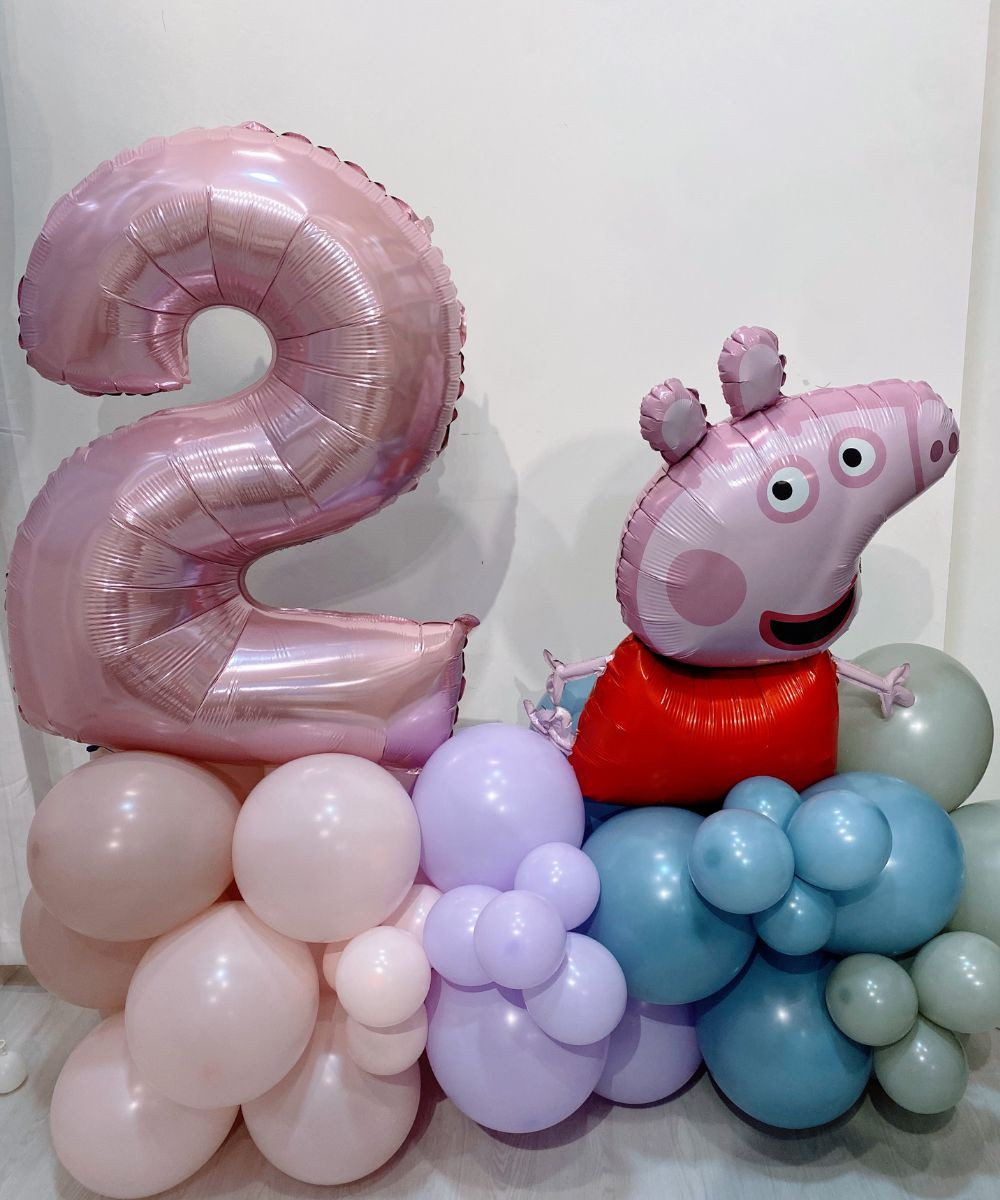 [Peppa Pig] Happy Birthday Number Balloons Centerpiece - Peppa Pig ...