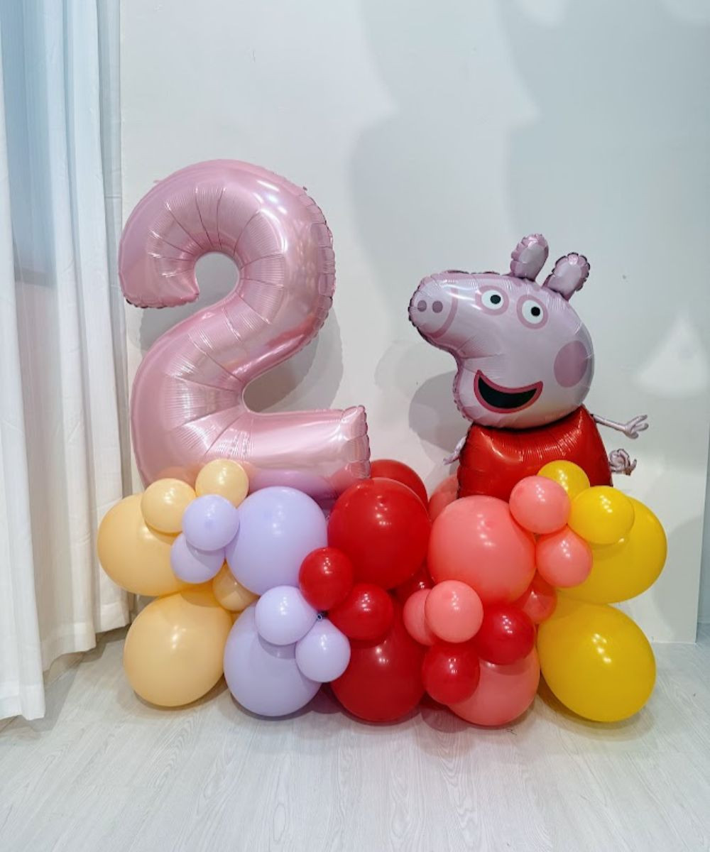 [Peppa Pig] Happy Birthday Number Balloons Centerpiece - Peppa Pig ...