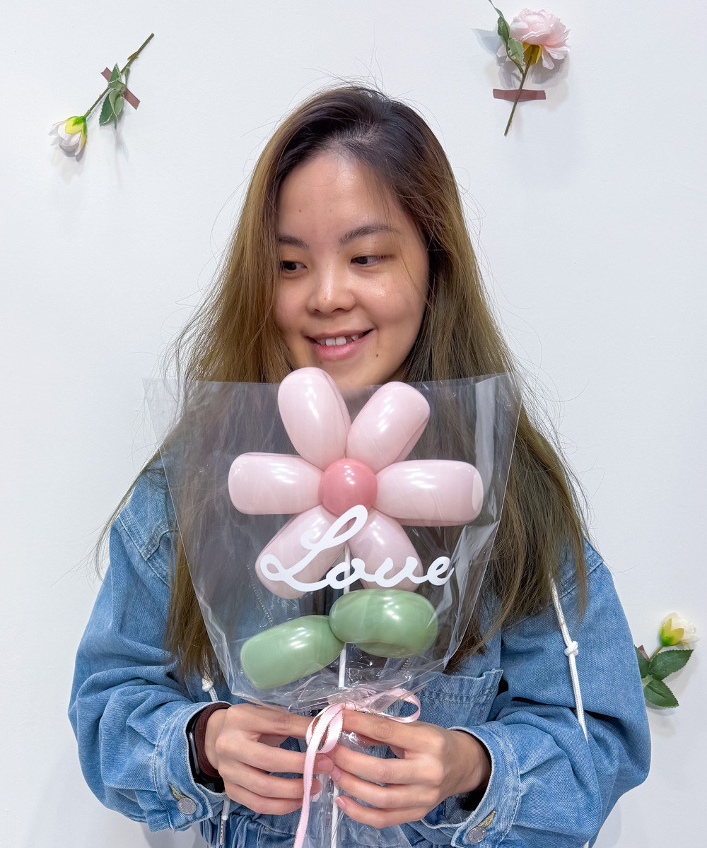 [Happy Valentine's Day] Single Stalk Flower Balloon Hand Bouquet