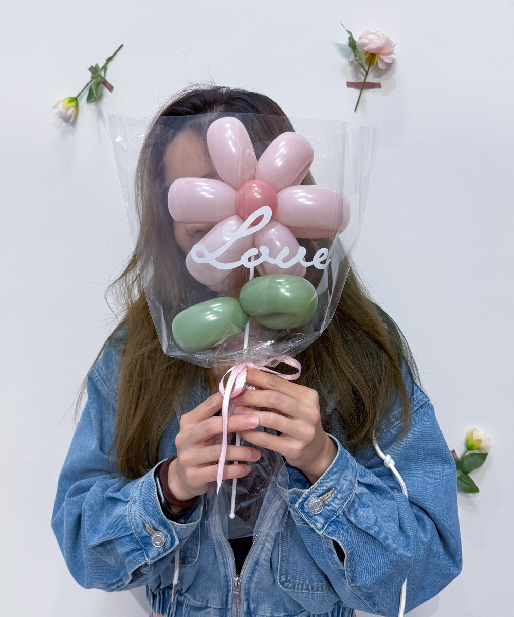 [Happy Valentine's Day] Single Stalk Flower Balloon Hand Bouquet