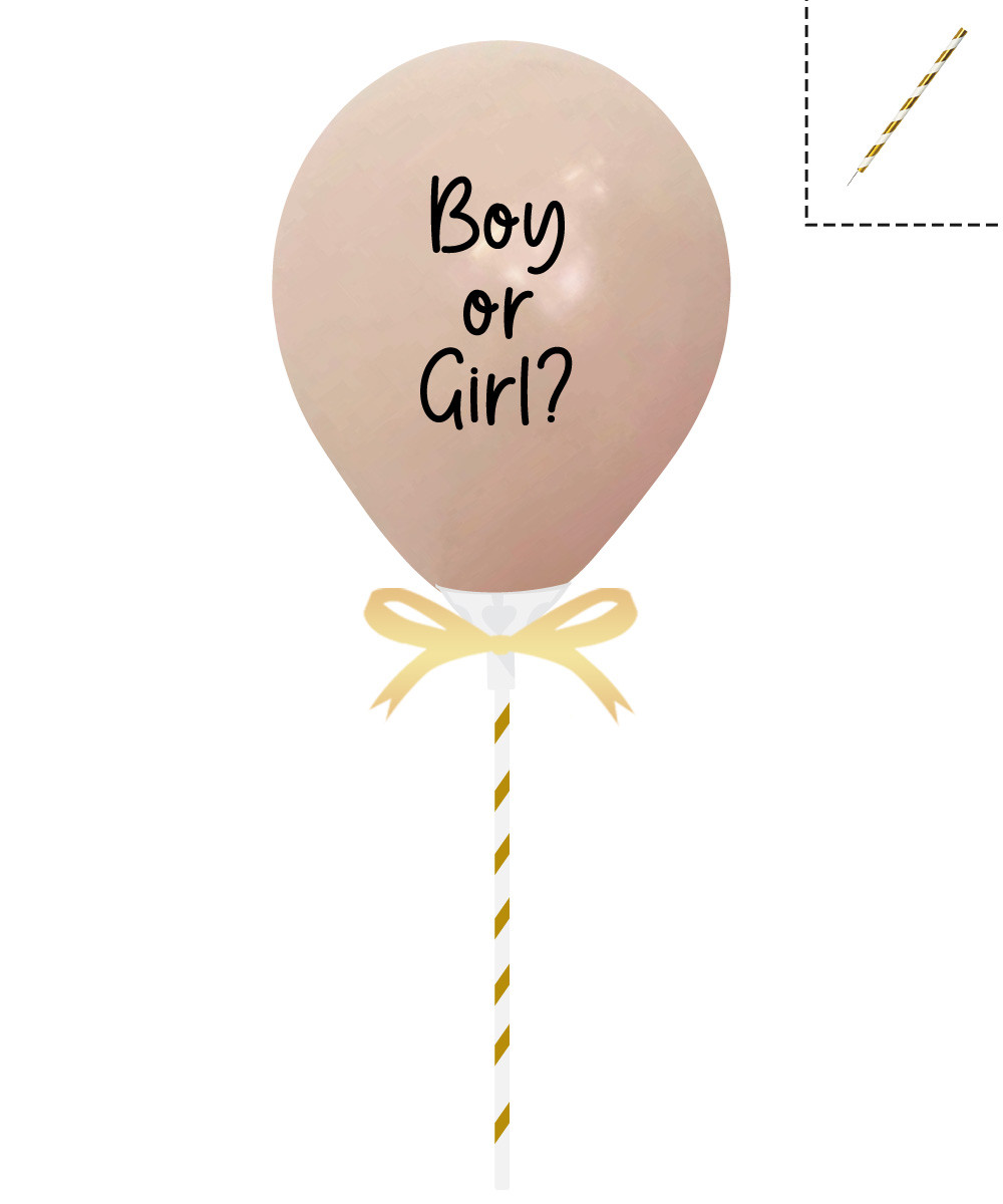 MEMORABLE MESS – 5" Personalised Mini Gender Reveal Balloon Pop SG ...