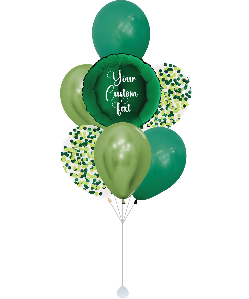 (Trending) Personalised Divine Balloons Bouquet - Metallic Dark Green