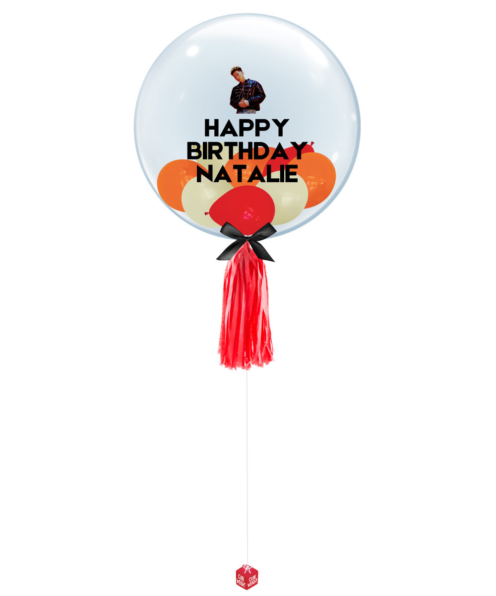 24" Personalised Crystal Clear Bubble Balloon - Mini Balloons Filled ...