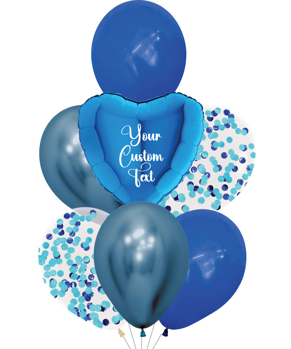 (Trending) Personalised Cherish Balloons Bouquet - Metallic Shiny Blue ...