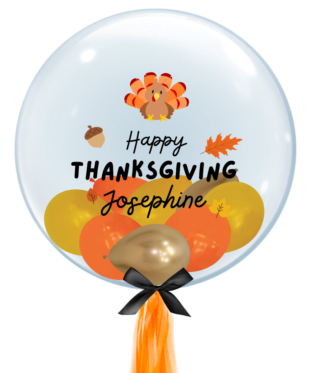 [Thanksgiving] 24" Personalised Name Crystal Clear Bubble Balloon ...