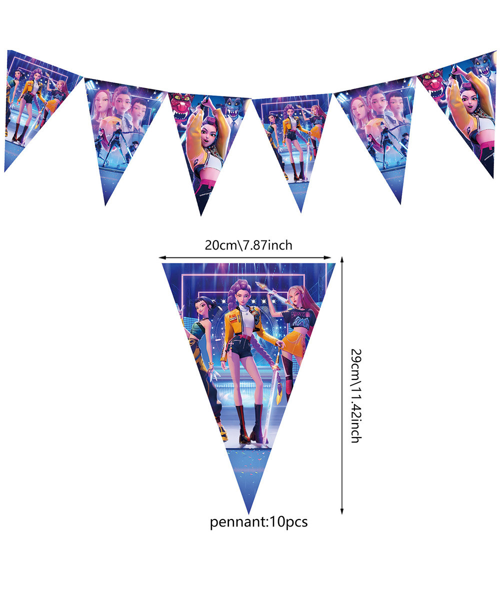 Kpop Demon Hunters Triangle Paper Bunting - Stage Ready | Give Gun ...