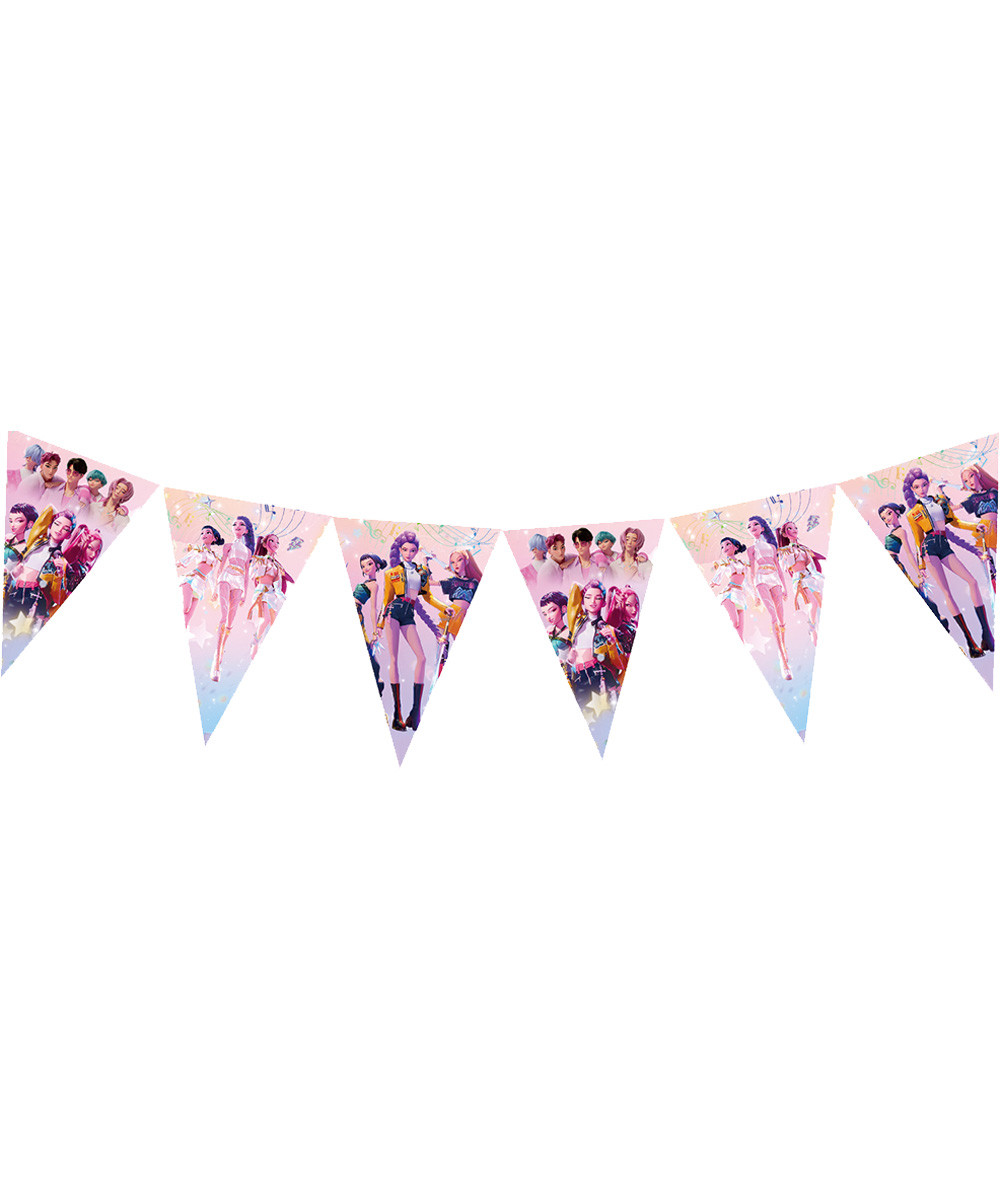 Kpop Demon Hunters Triangle Paper Bunting - Stage Ready | Give Gun ...