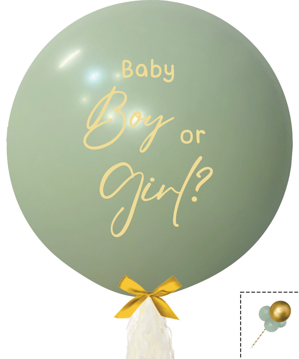 *MEMORABLE MESS* Gender Reveal (Personalised Text) Chalk Matte Balloons ...
