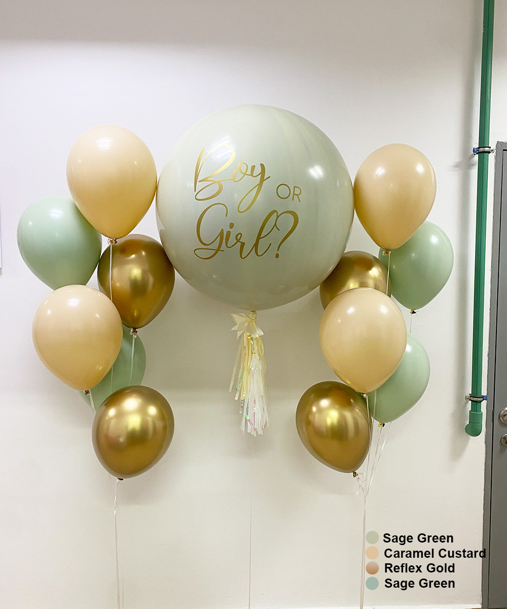 *MEMORABLE MESS* Gender Reveal (Personalised Text) Chalk Matte Balloons ...