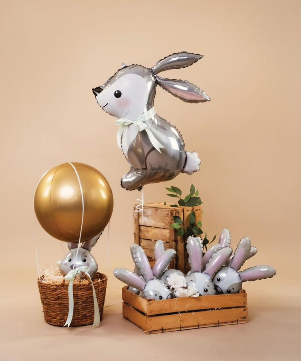 [Animal] Sweet Woodland Rabbit Bunny Foil Balloon (36inch) - Give Fun